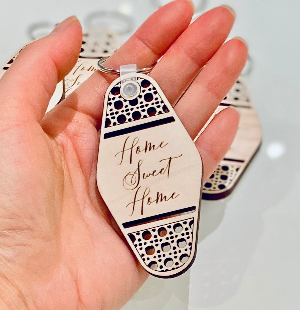 Rattan Design Home Sweet Home Keychain – Heavenly Hash Creations Co.
